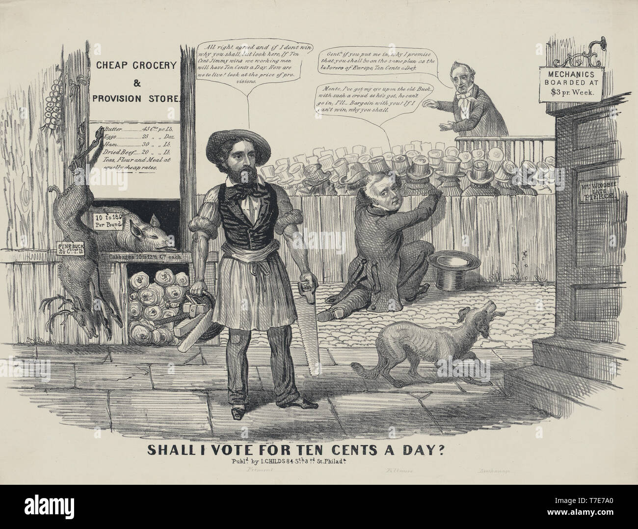 Political Cartoon, J. Childs, Philadelphia, Pennsylvania, 1856 Stock ...