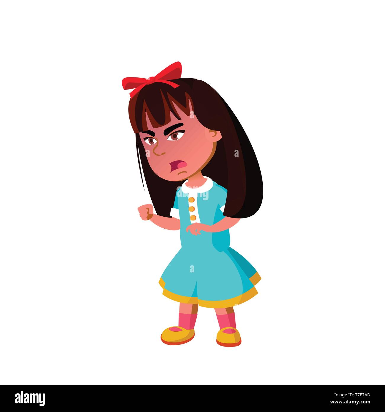 Asian Child Girl Cartoon Isolated Vector Illustration Stock Vector ...
