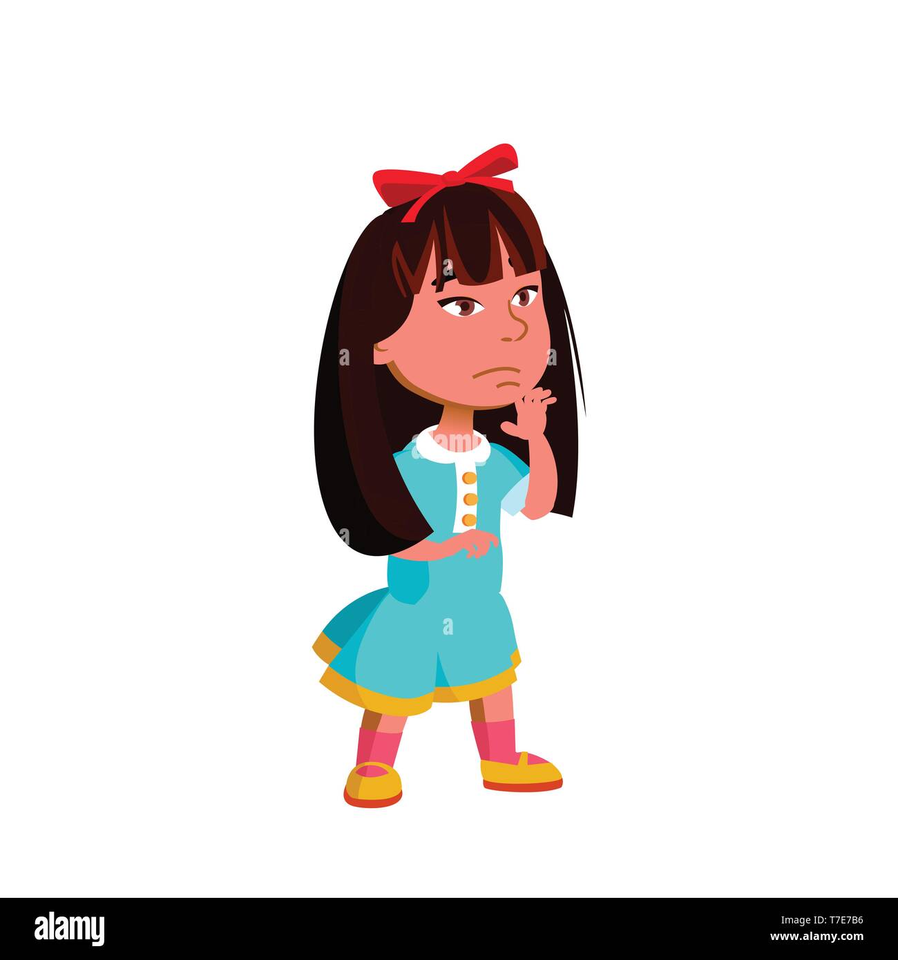 Asian Child Girl Cartoon Isolated Vector Illustration Stock Vector ...