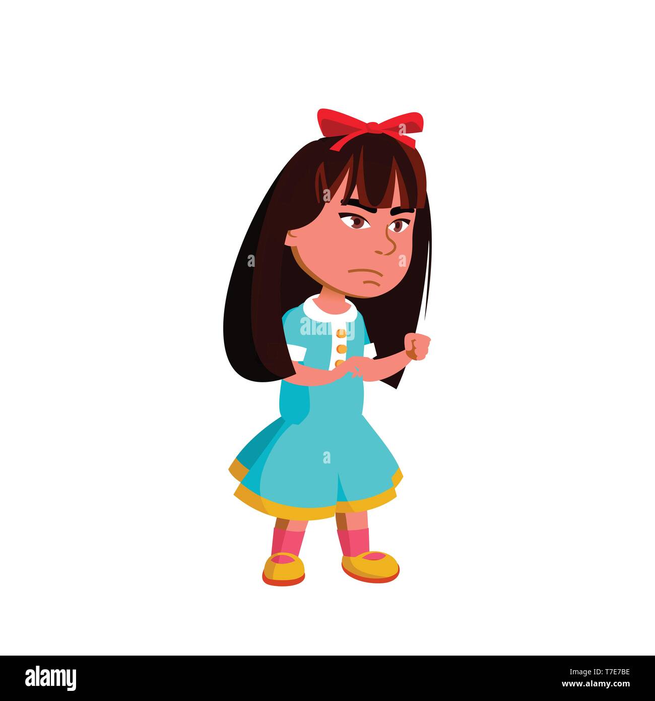 Asian Child Girl Cartoon Isolated Vector Illustration Stock Vector ...