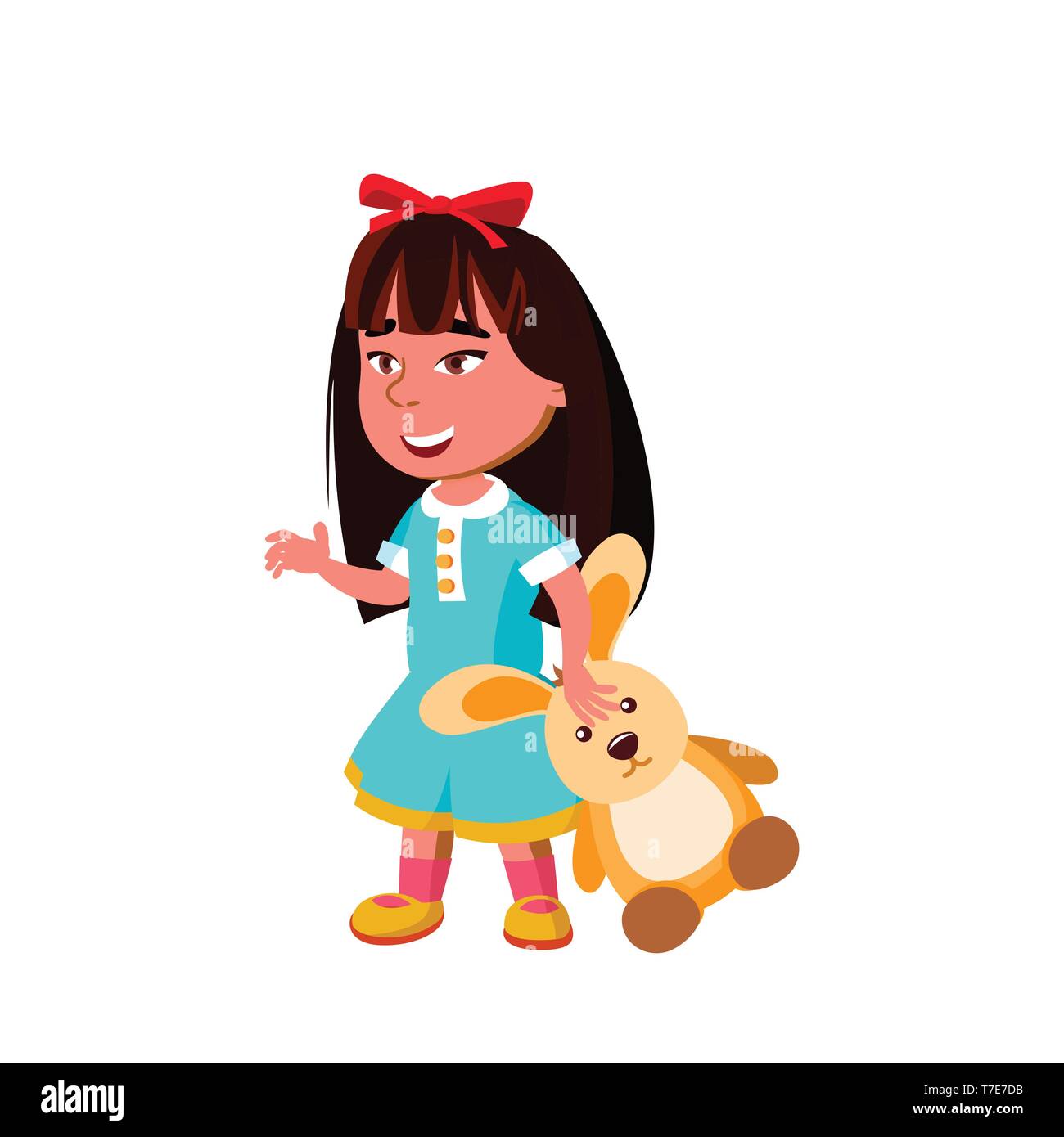 Asian Child Girl Cartoon Isolated Vector Illustration Stock Vector ...