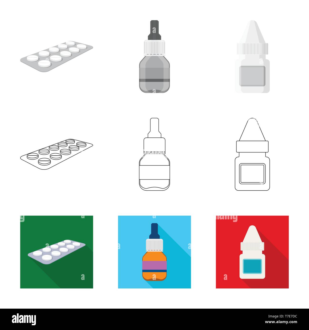 Vector illustration of retail and healthcare icon. Set of retail and ...