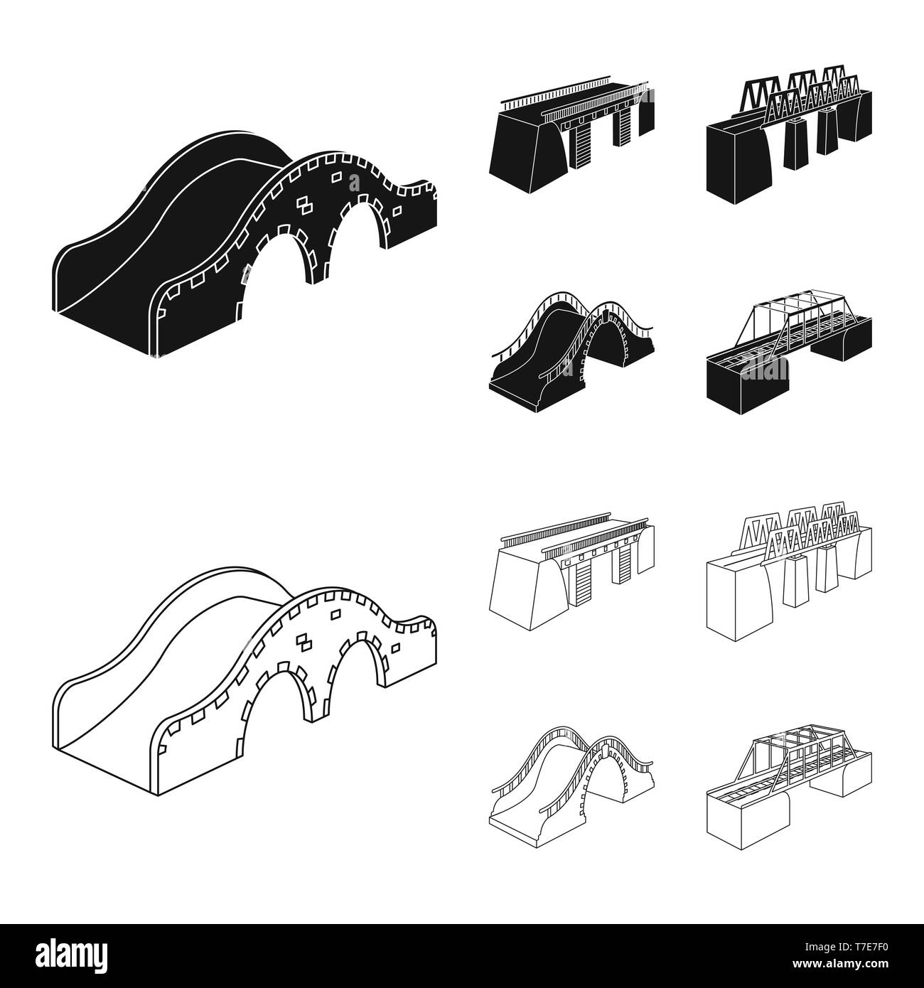 Vector illustration of connection and design symbol. Set of connection and side stock vector ...