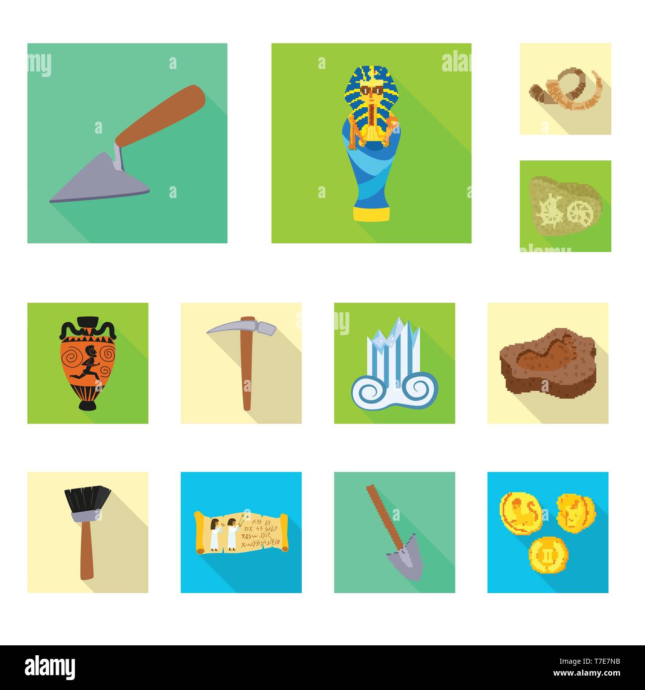 Vector illustration of story and items sign. Set of story and ...