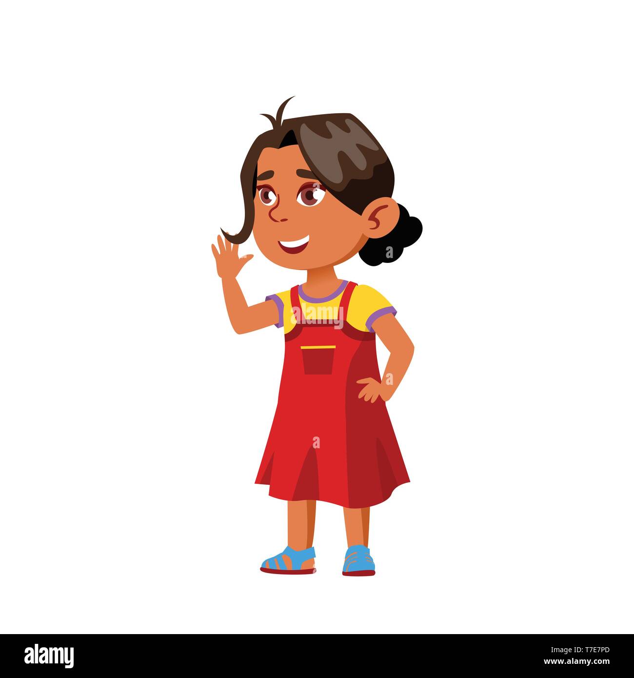 Arab, Muslim Child Girl Cartoon Isolated Vector Illustration Stock ...