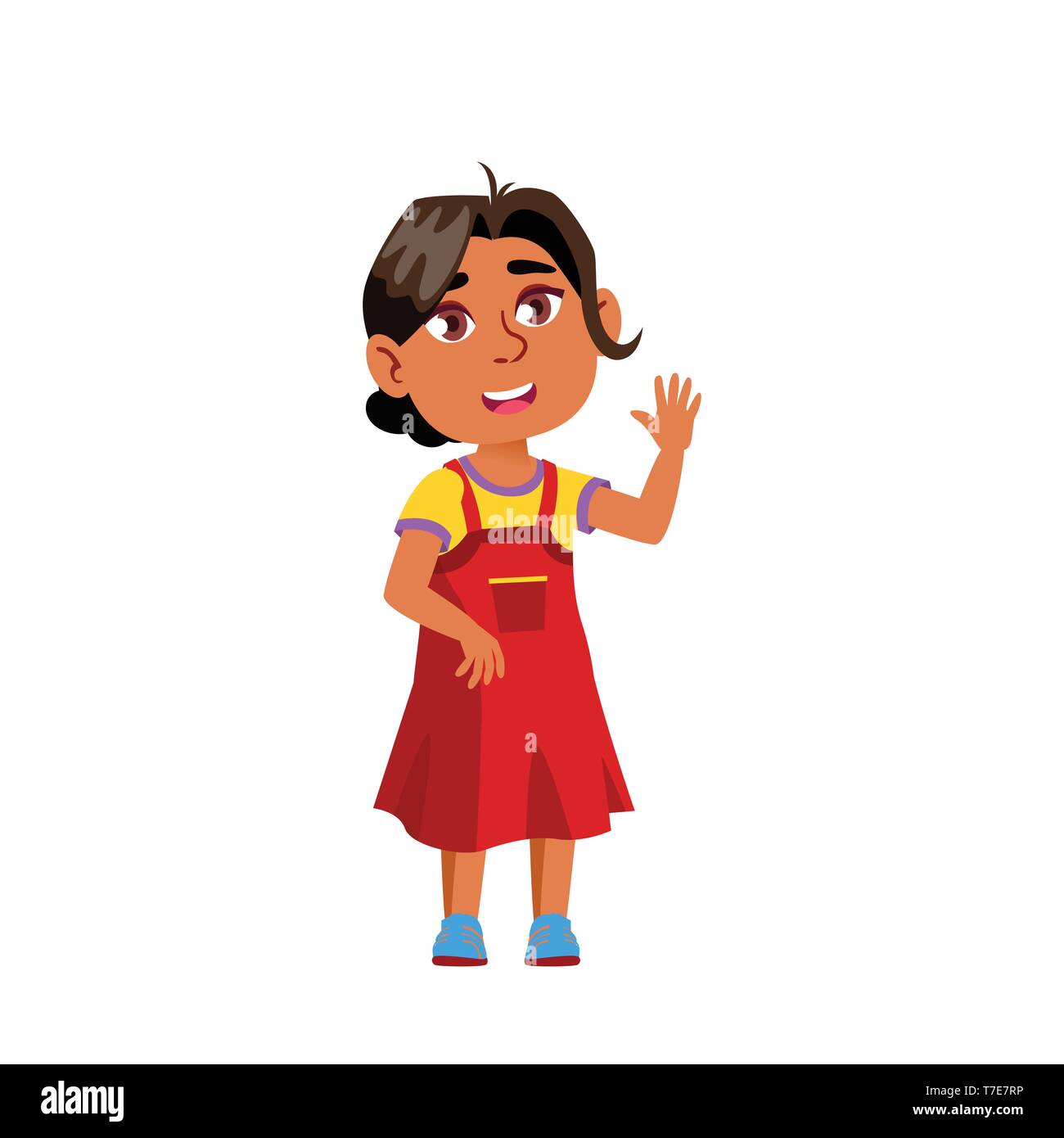 Arab, Muslim Child Girl Cartoon Isolated Vector Illustration Stock ...