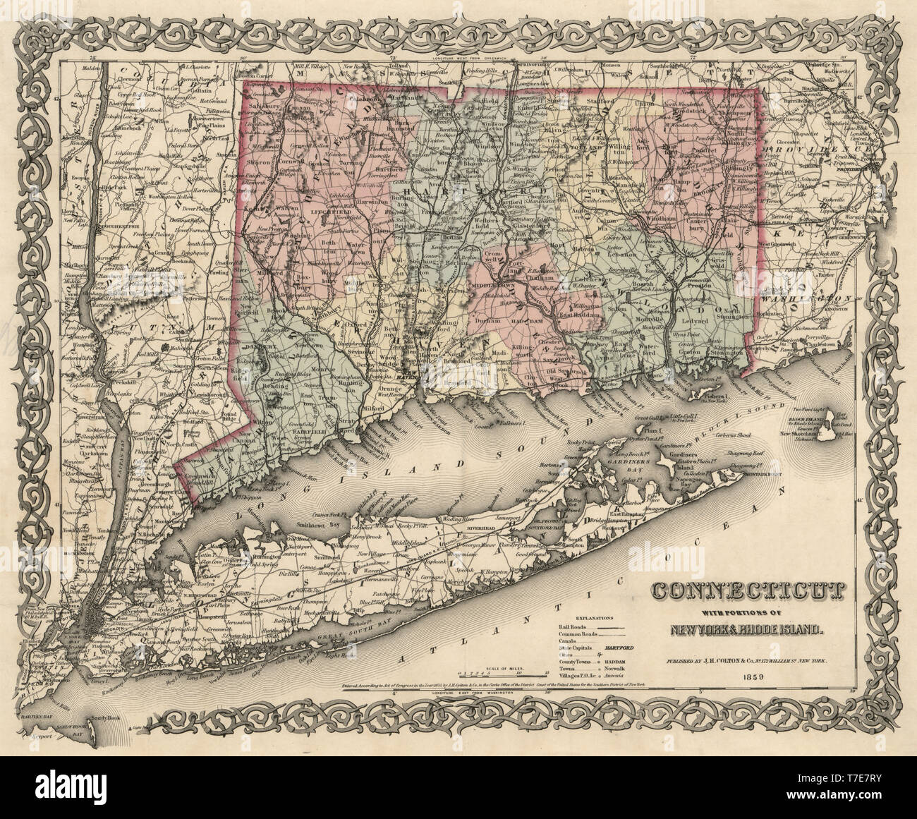 Connecticut map hi-res stock photography and images - Alamy