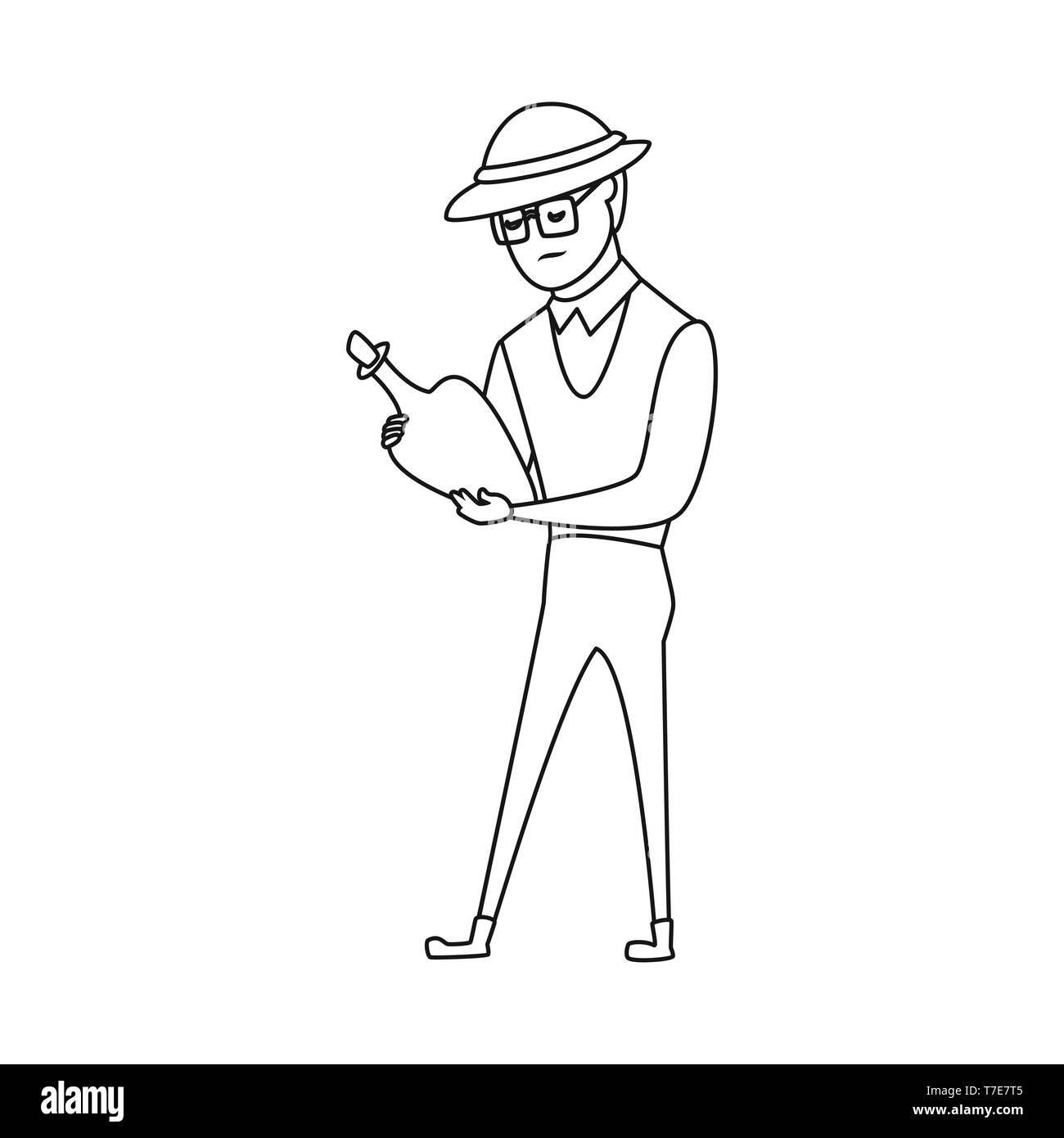 Vector design of archaeologist and human symbol. Collection of ...