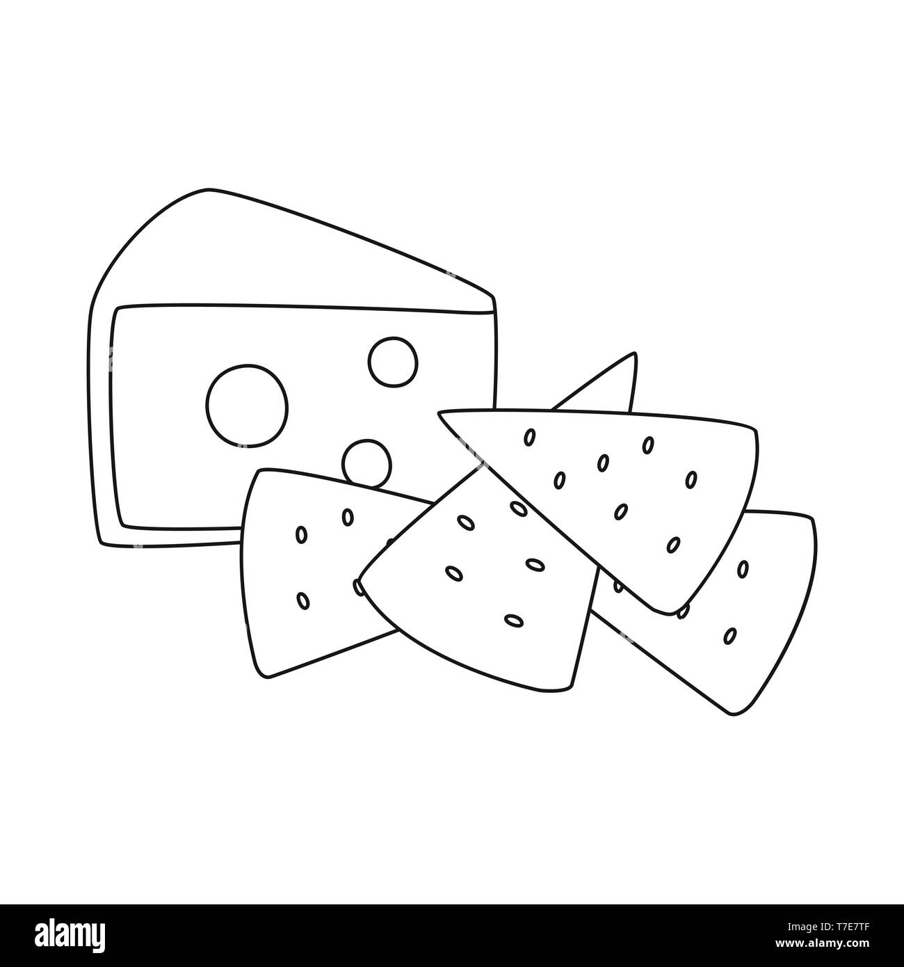 Isolated object of cracker and appetizer symbol. Collection of cracker ...