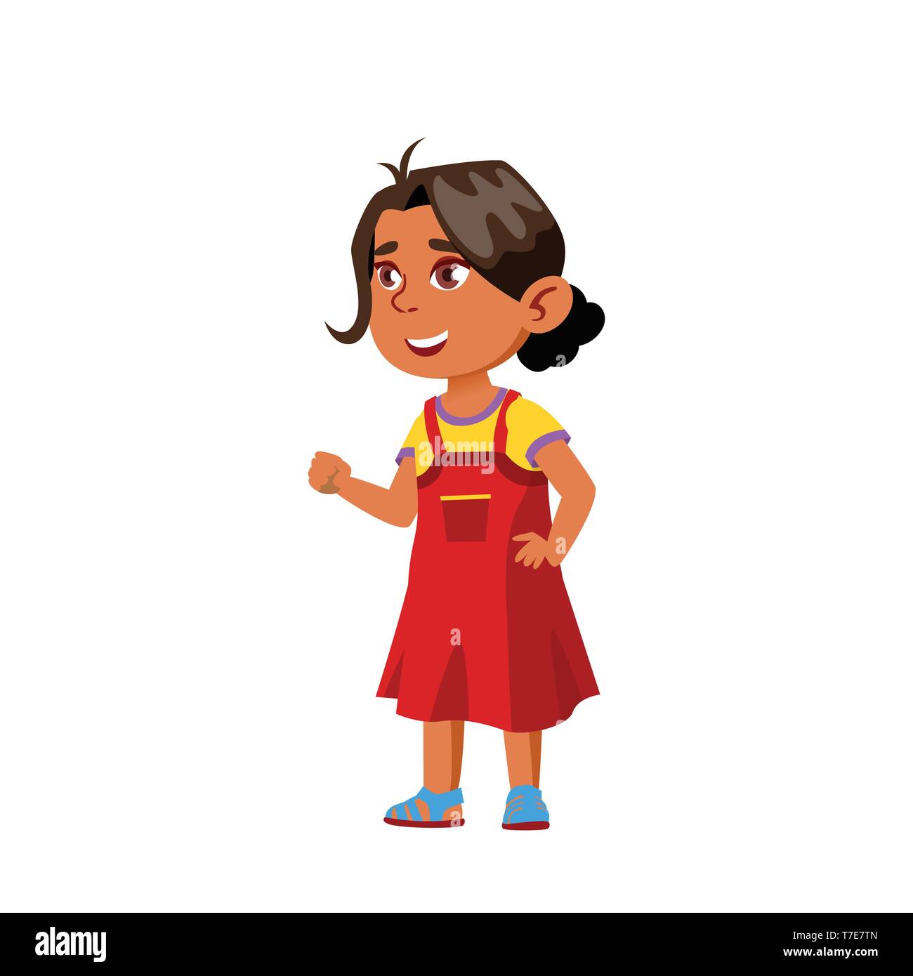 Arab, Muslim Child Girl Cartoon Isolated Vector Illustration Stock ...