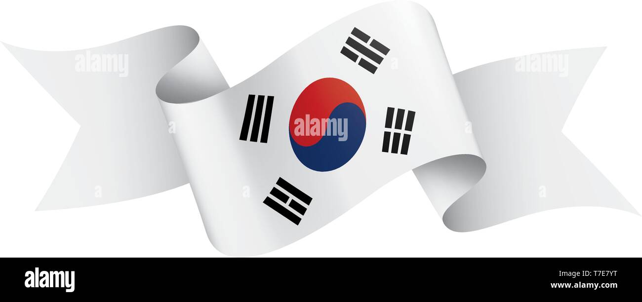 South Korean flag, vector illustration on a white background Stock ...
