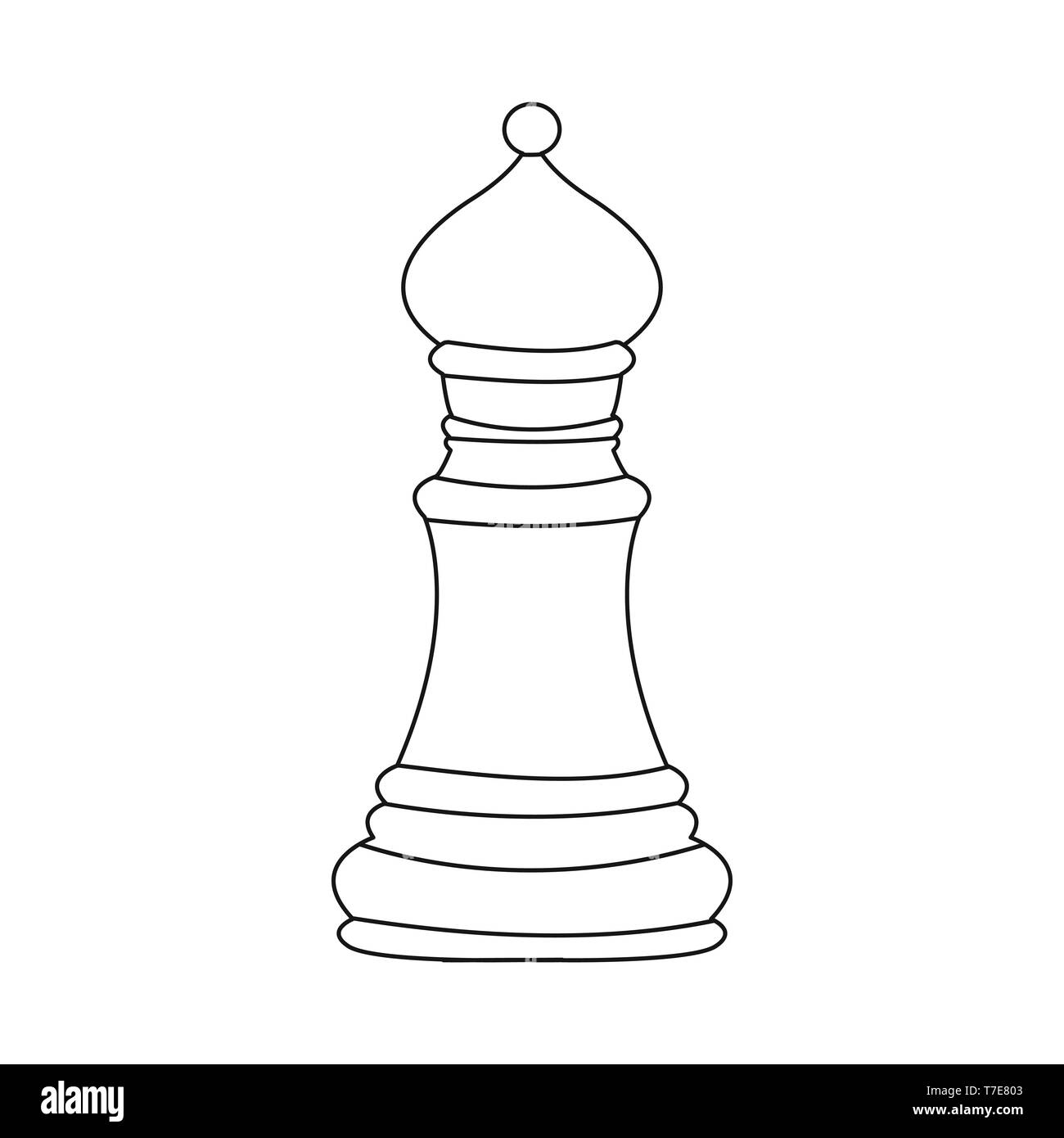 Vector illustration of bishop and strategic sign. Collection of bishop ...