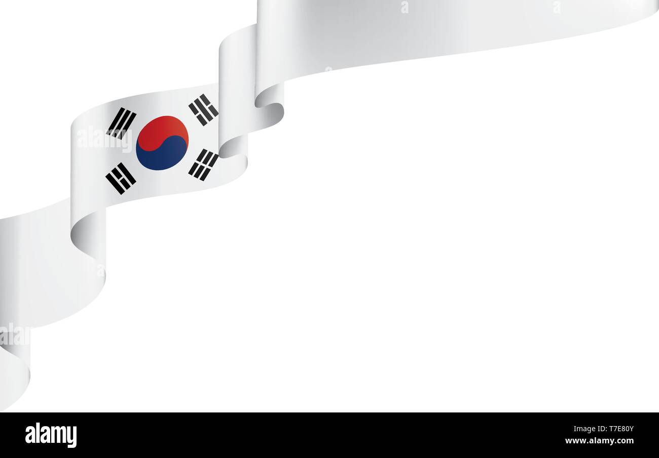 South Korean flag, vector illustration on a white background Stock ...
