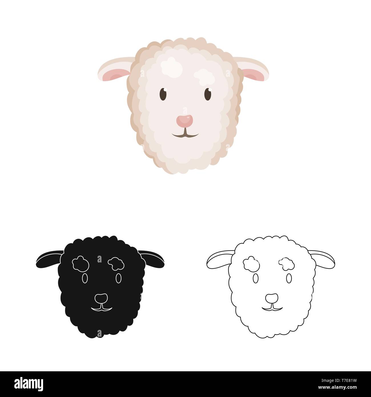 Vector design of cow and face symbol. Collection of cow and animal ...