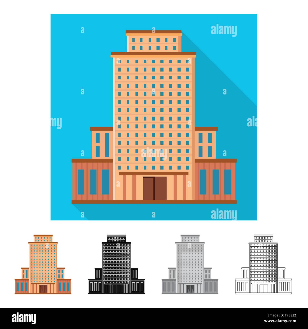 Vector design of hotel and high sign. Collection of hotel and tourism ...