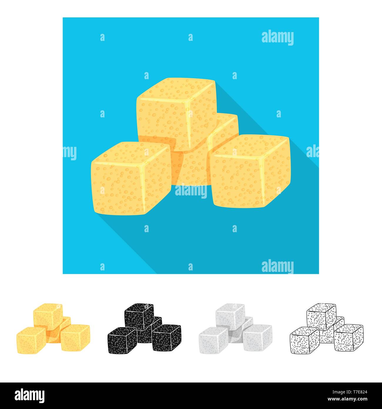 Vector illustration of croutons and bread logo. Set of croutons and ...