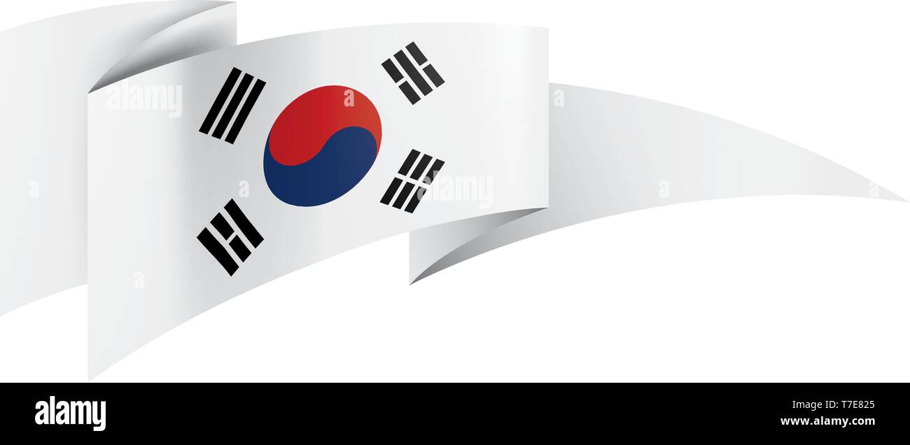 South Korean flag, vector illustration on a white background Stock ...
