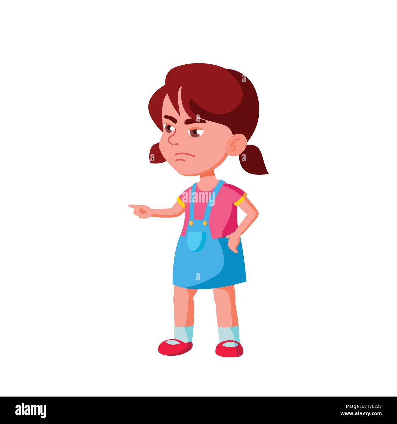 Caucasian Child Girl Cartoon Isolated Vector Illustration Stock Vector ...