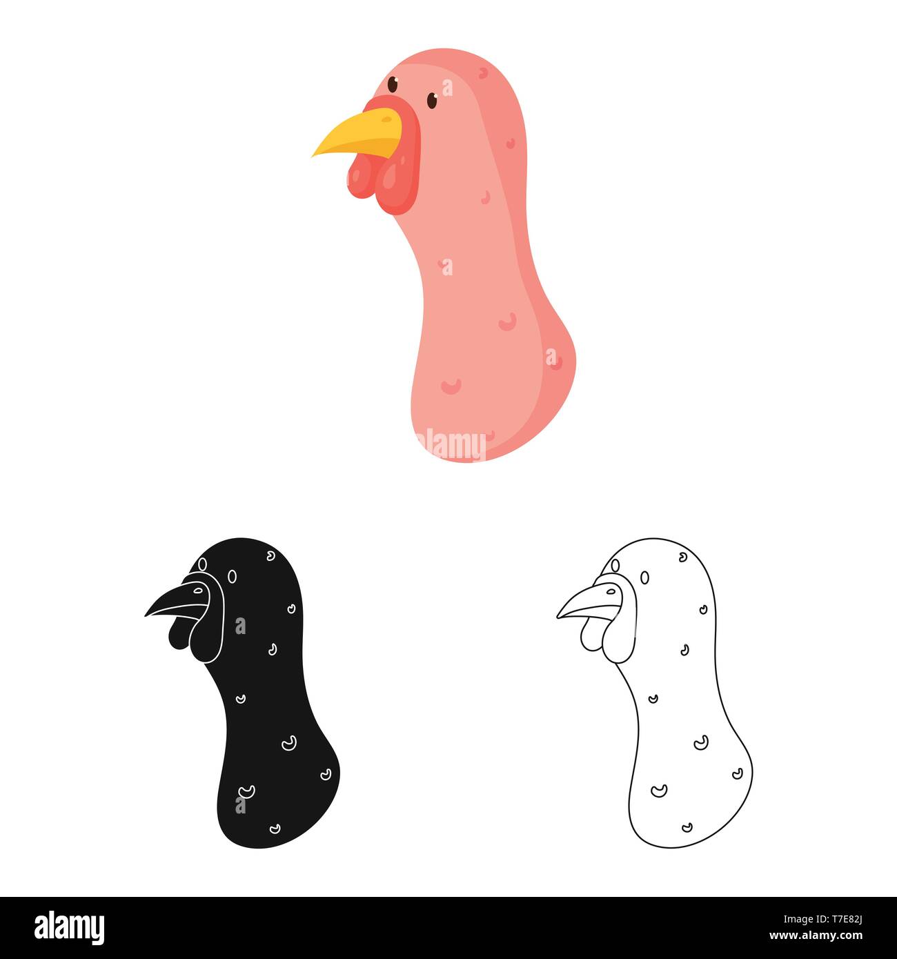 Vector design of donkey and face sign. Set of donkey and cute vector ...