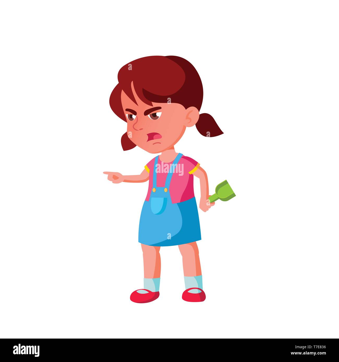 Caucasian Child Girl Cartoon Isolated Vector Illustration Stock Vector ...