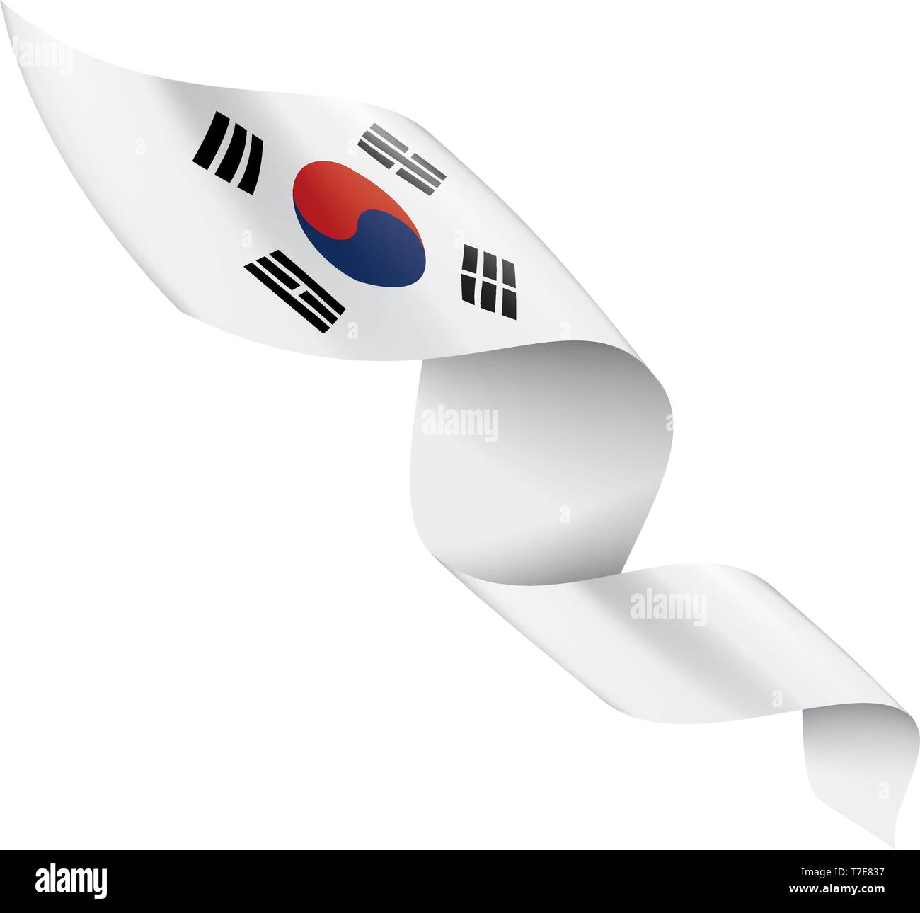 South Korean flag, vector illustration on a white background Stock ...