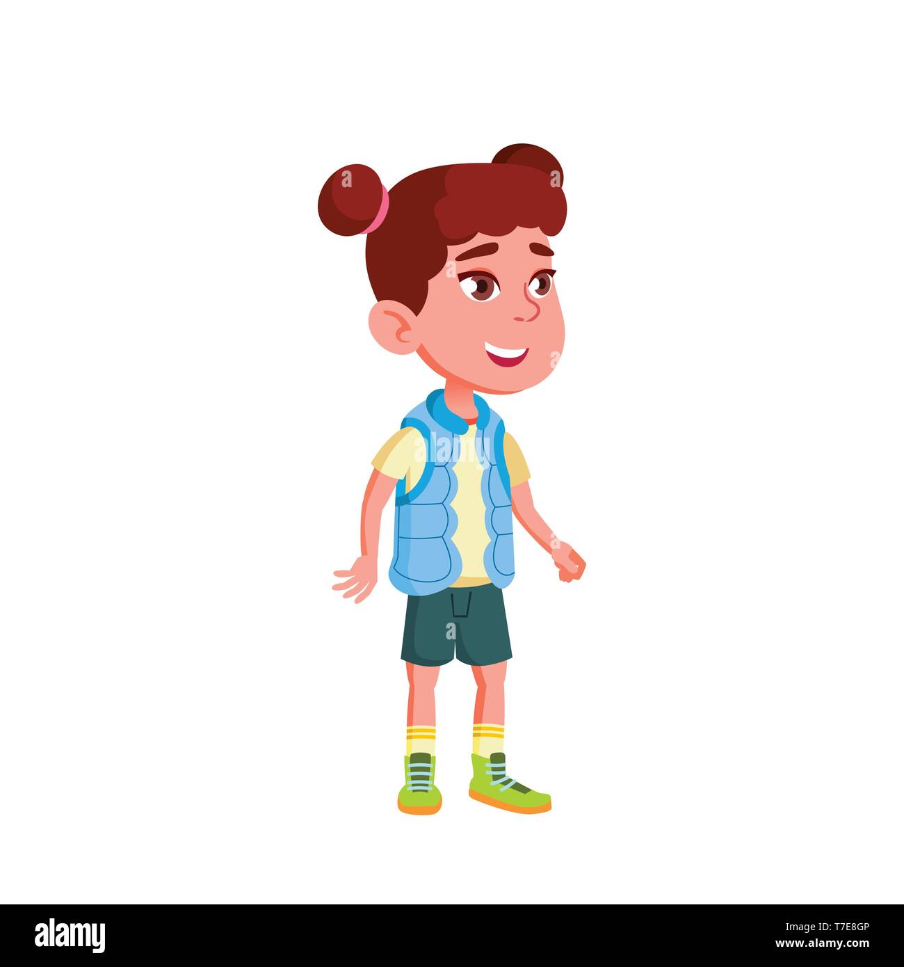 Caucasian Child Girl Cartoon Isolated Vector Illustration Stock Vector ...
