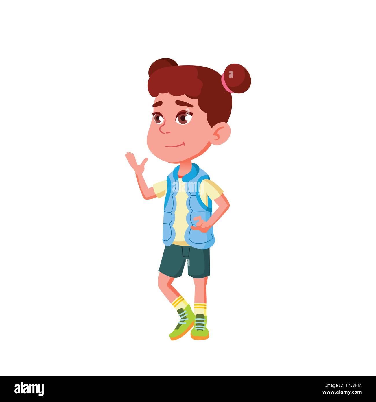 Caucasian Child Girl Cartoon Isolated Vector Illustration Stock Vector ...