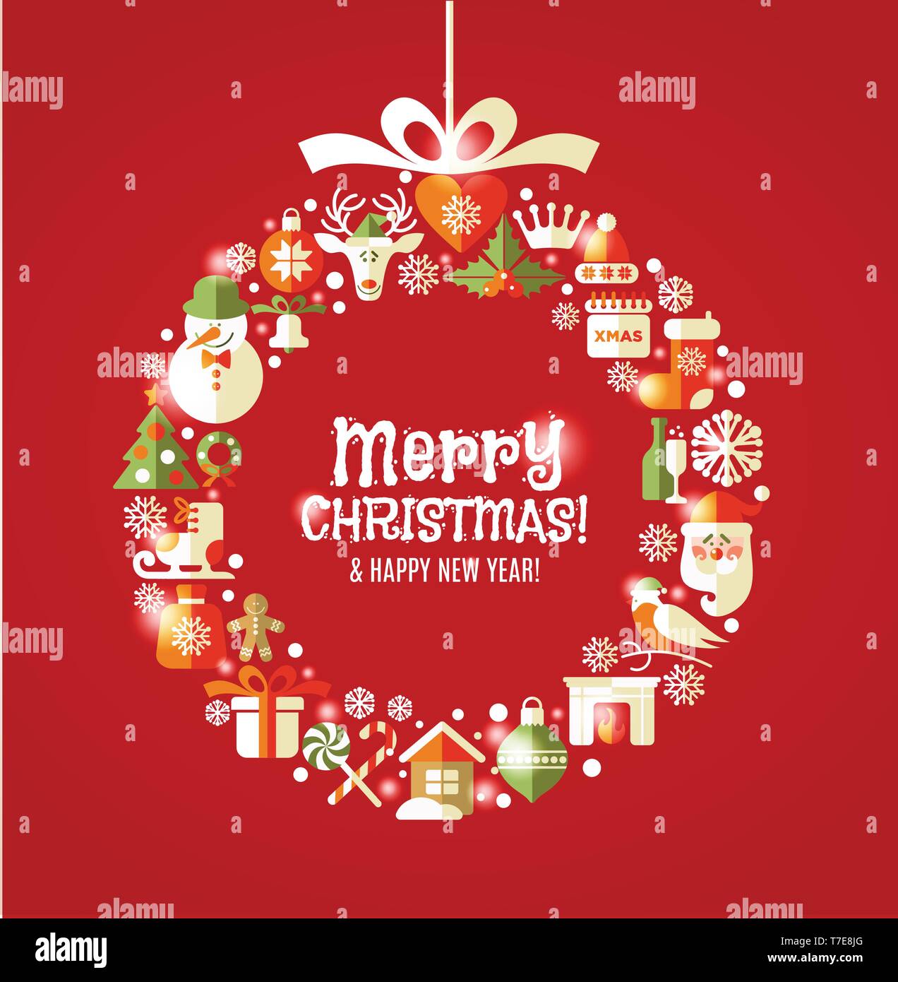 Christmas illustration. Vector set of icons Stock Vector Image & Art ...