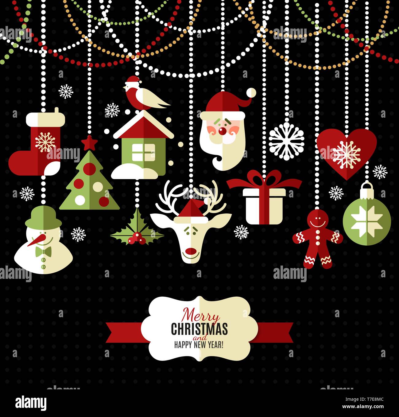 Christmas illustration. Vector set of icons Stock Vector Image & Art ...