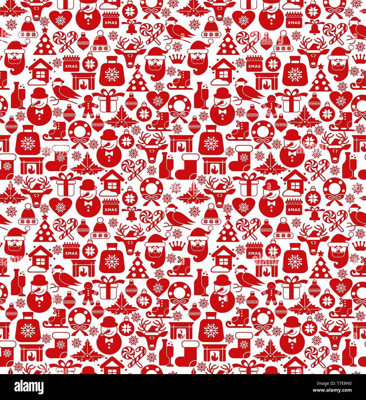 Christmas seamless pattern of icons Stock Vector Image & Art - Alamy