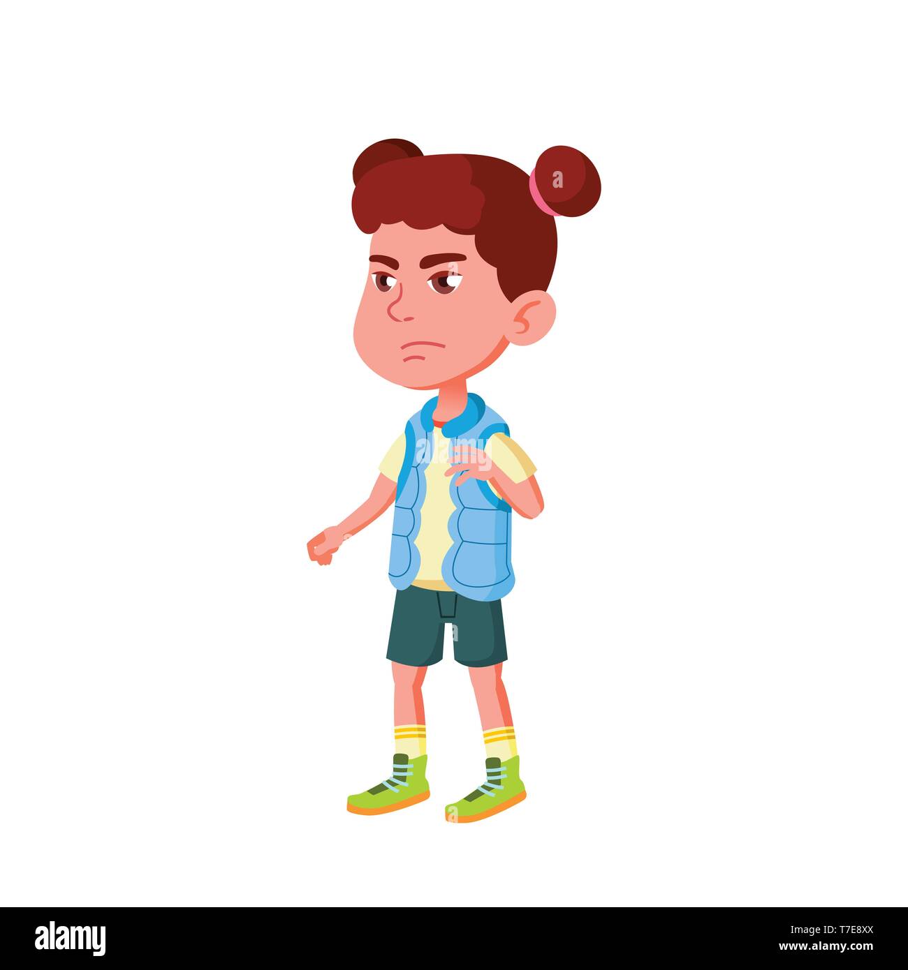 Caucasian Child Girl Cartoon Isolated Vector Illustration Stock Vector ...