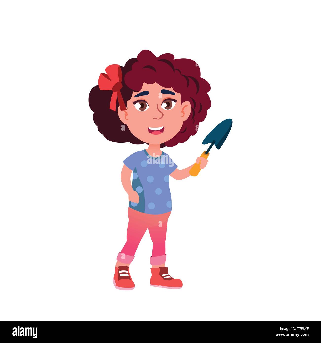 Caucasian Child Girl Cartoon Isolated Vector Illustration Stock Vector ...