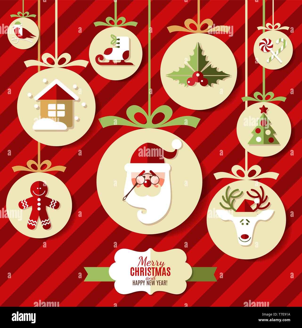 Christmas design icons set. Vector background Stock Vector Image & Art ...