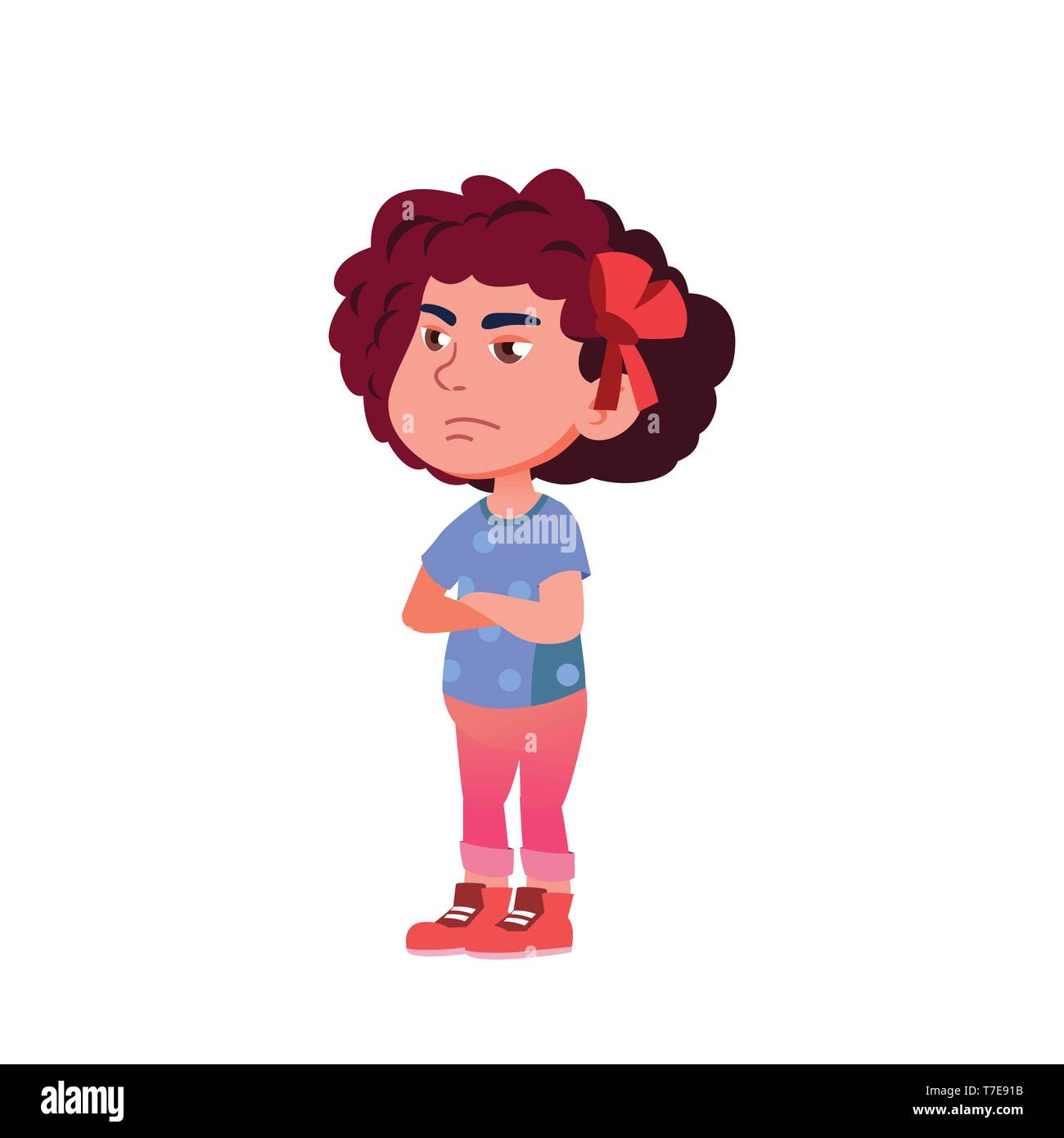 Caucasian Child Girl Cartoon Isolated Vector Illustration Stock Vector ...