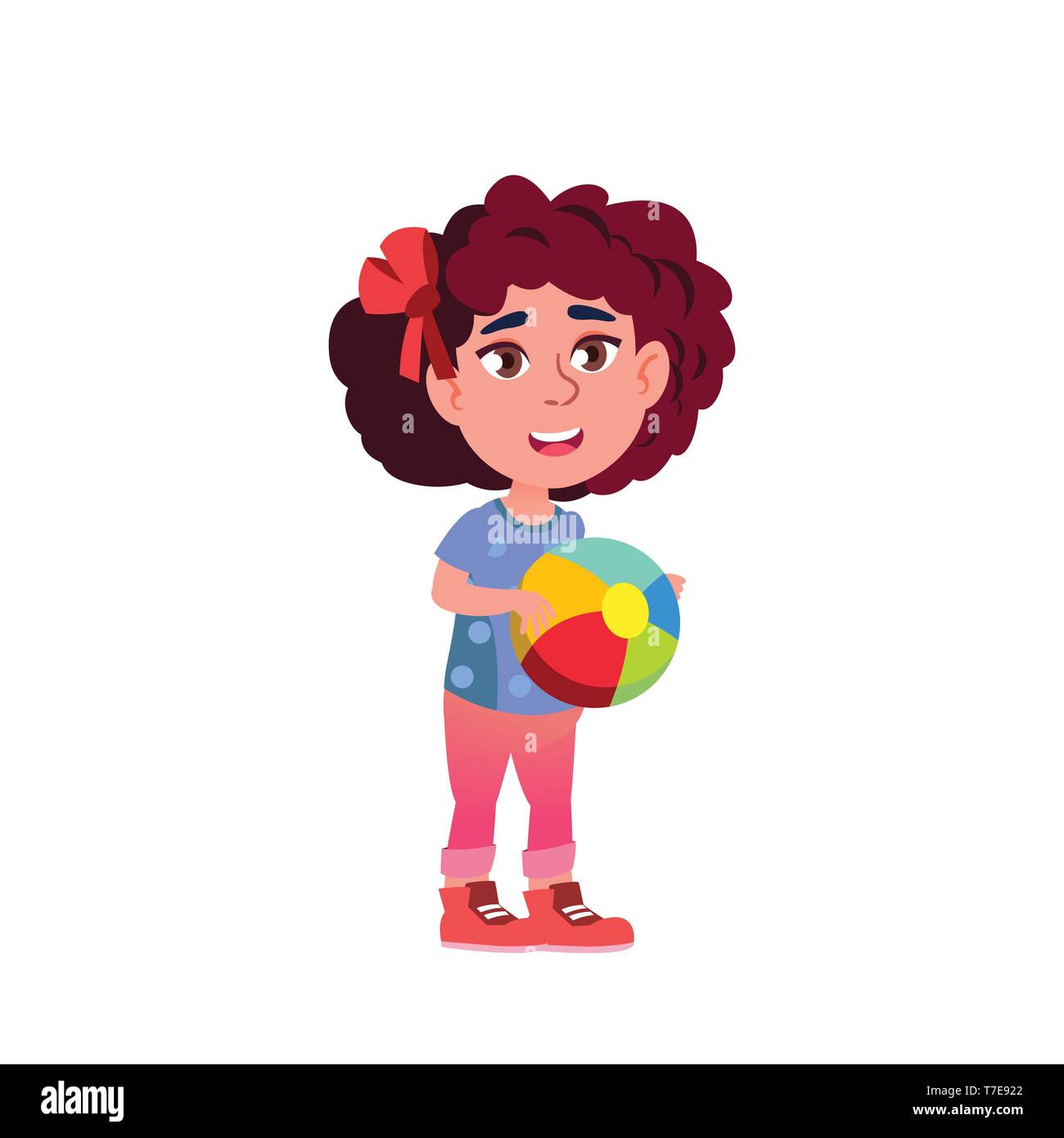 Caucasian Child Girl Cartoon Isolated Vector Illustration Stock Vector ...
