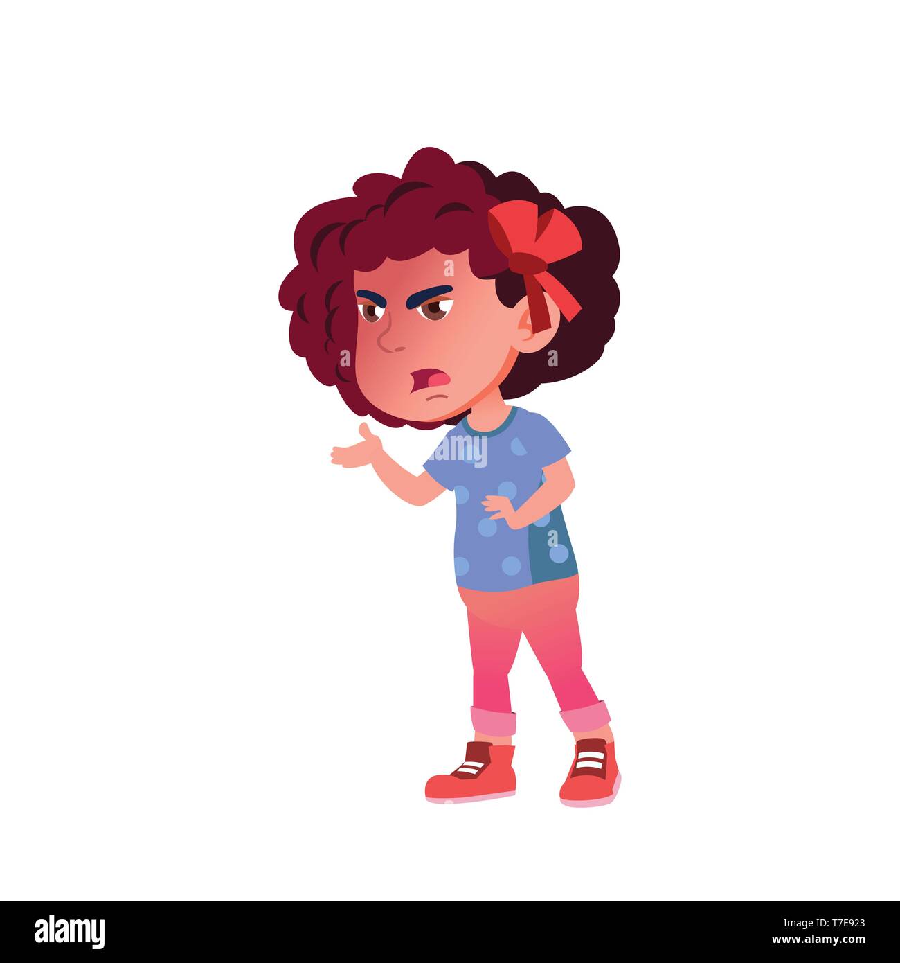 Caucasian Child Girl Cartoon Isolated Vector Illustration Stock Vector ...