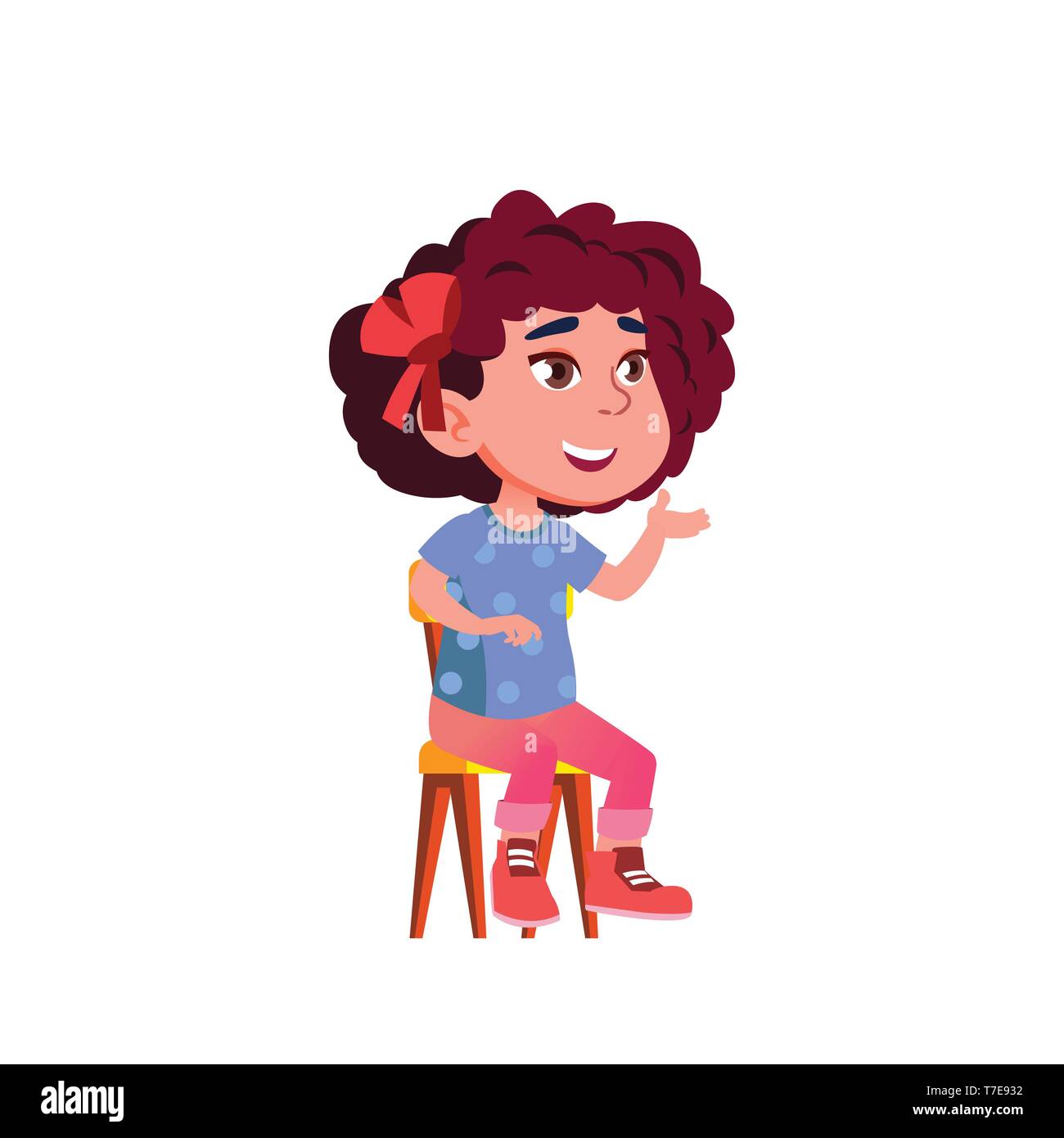 Caucasian Child Girl Cartoon Isolated Vector Illustration Stock Vector ...