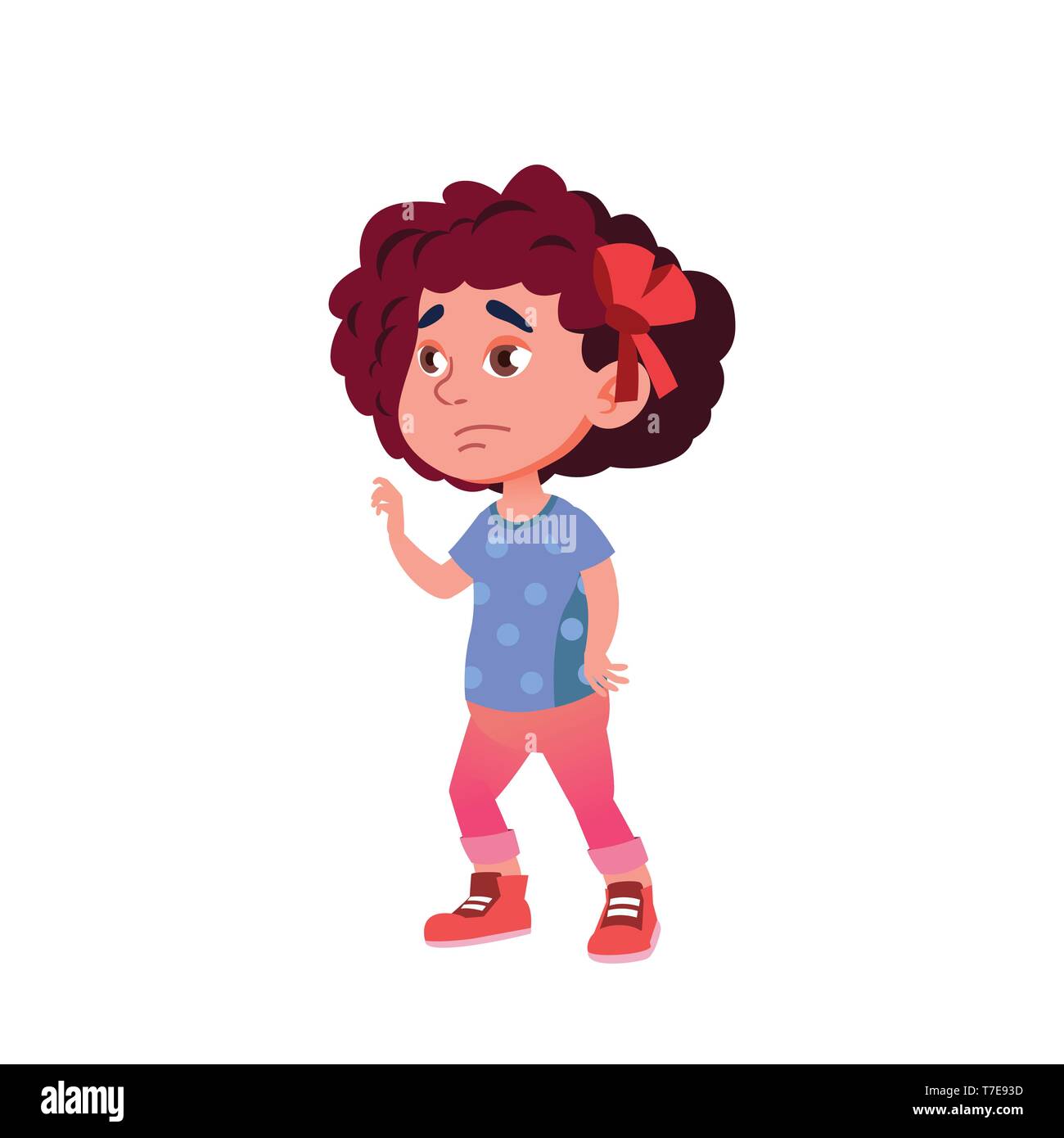 Caucasian Child Girl Cartoon Isolated Vector Illustration Stock Vector ...