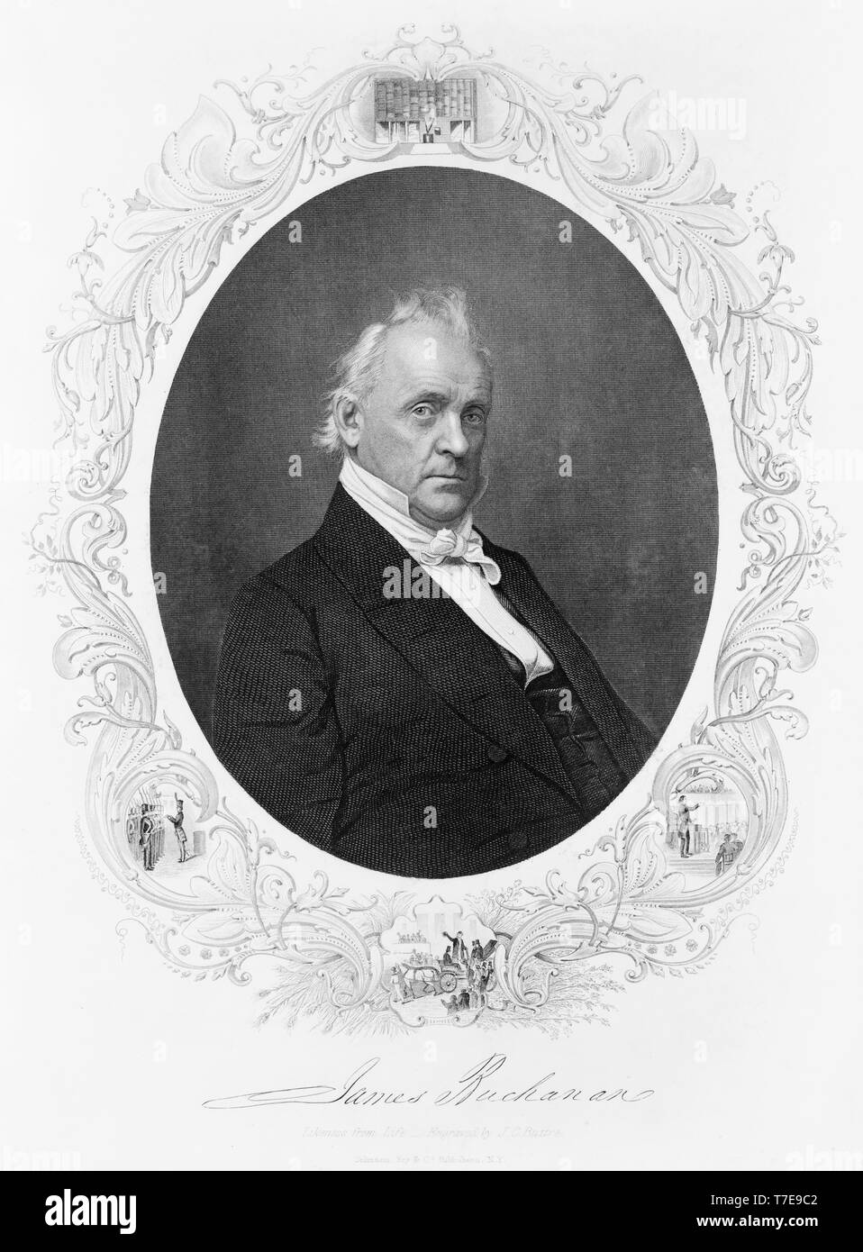 Vintage portrait of james buchanan Black and White Stock Photos ...