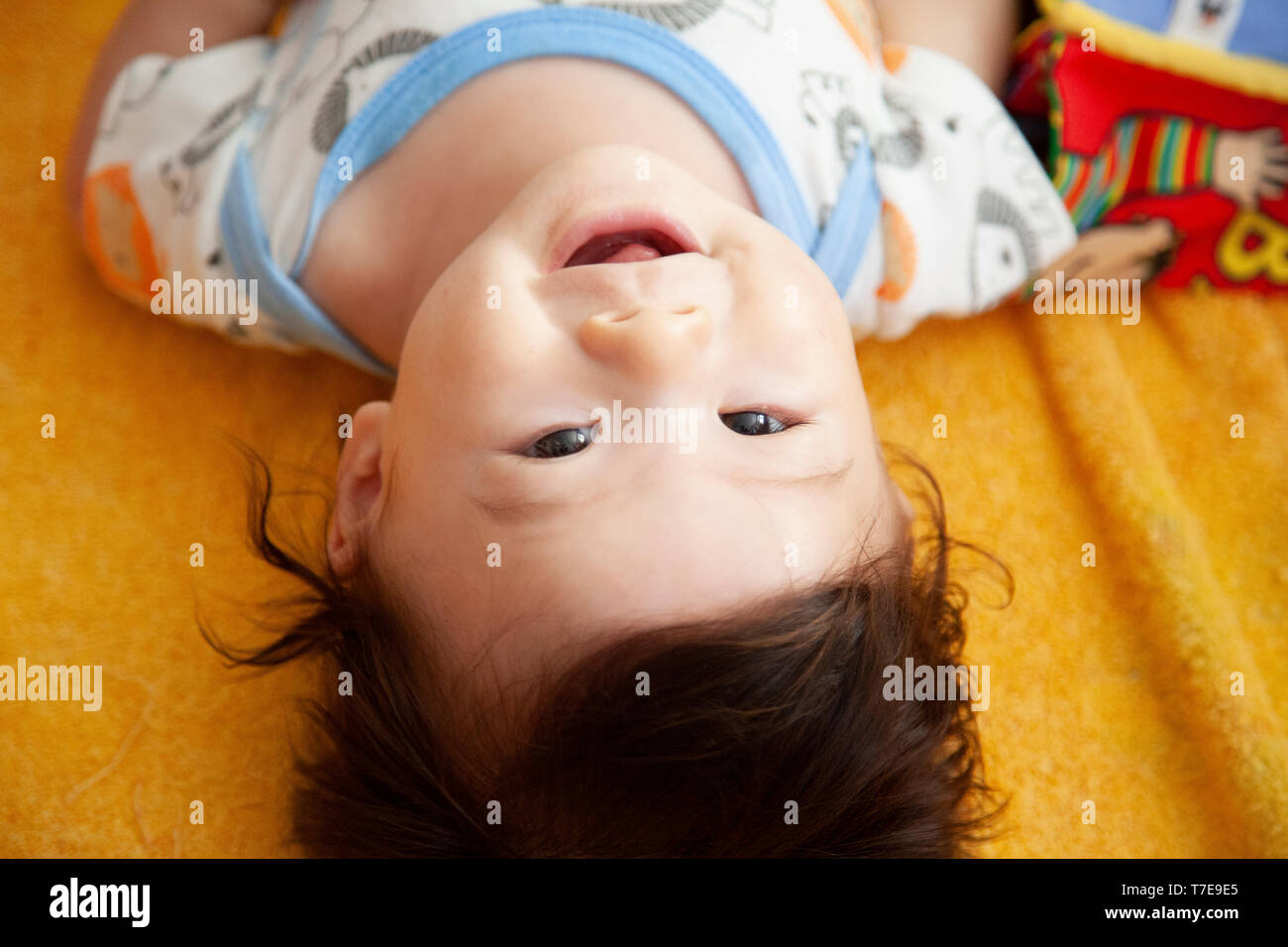 newborn on back Stock Photo - Alamy