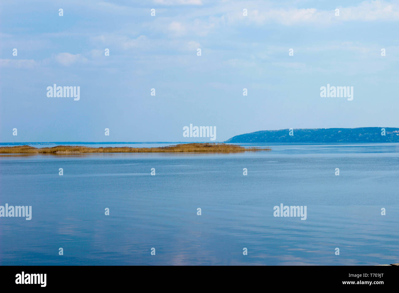 The photo of blue water island view Stock Photo - Alamy