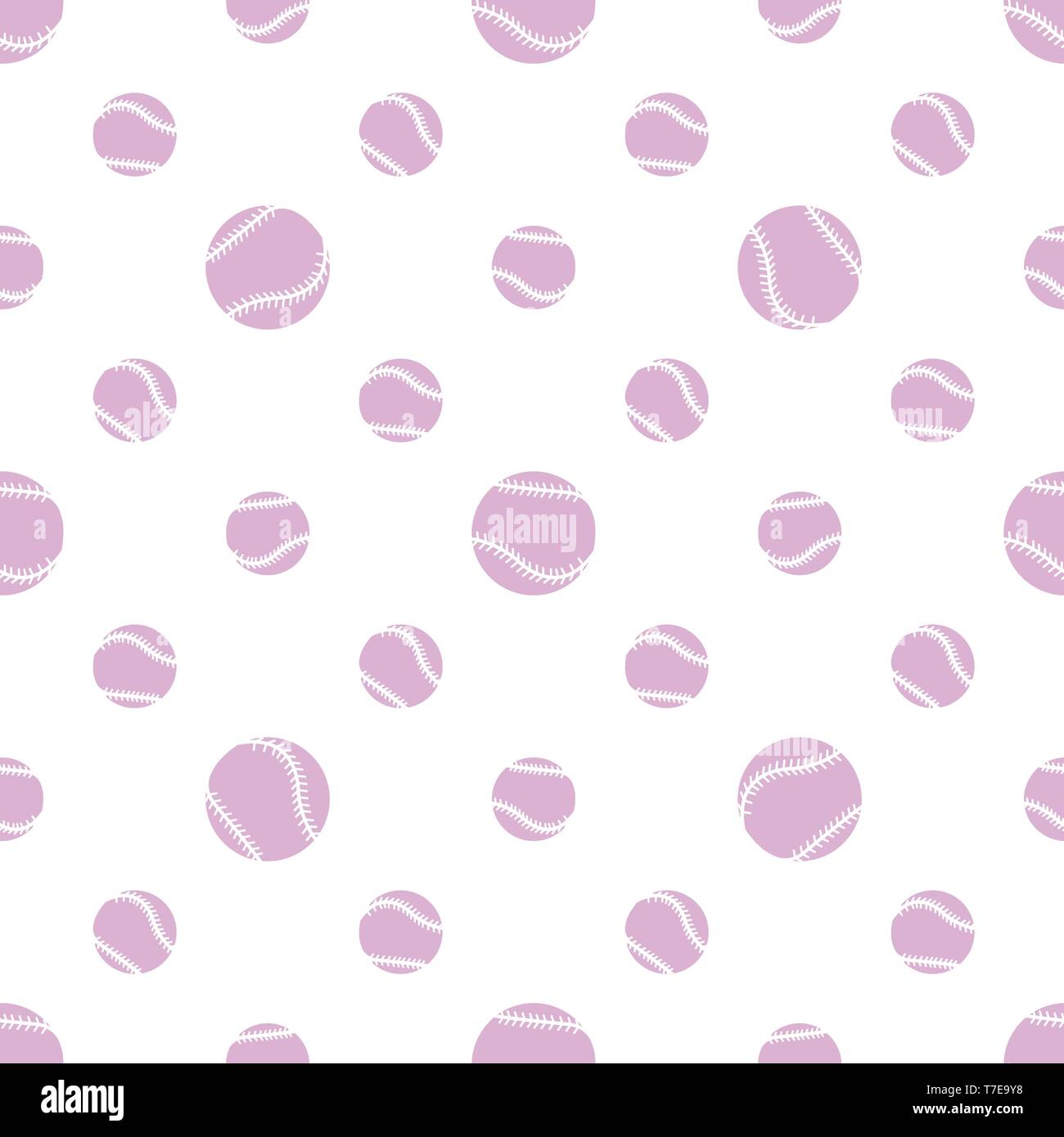 Vector seamless pattern with baseball balls. Sports background. Design ...