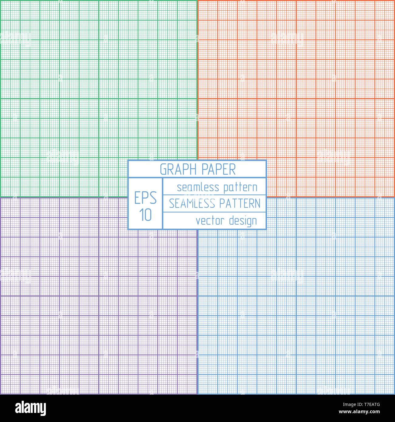 Graph paper pattern. Real scale.Multicolor set Stock Vector Image & Art ...