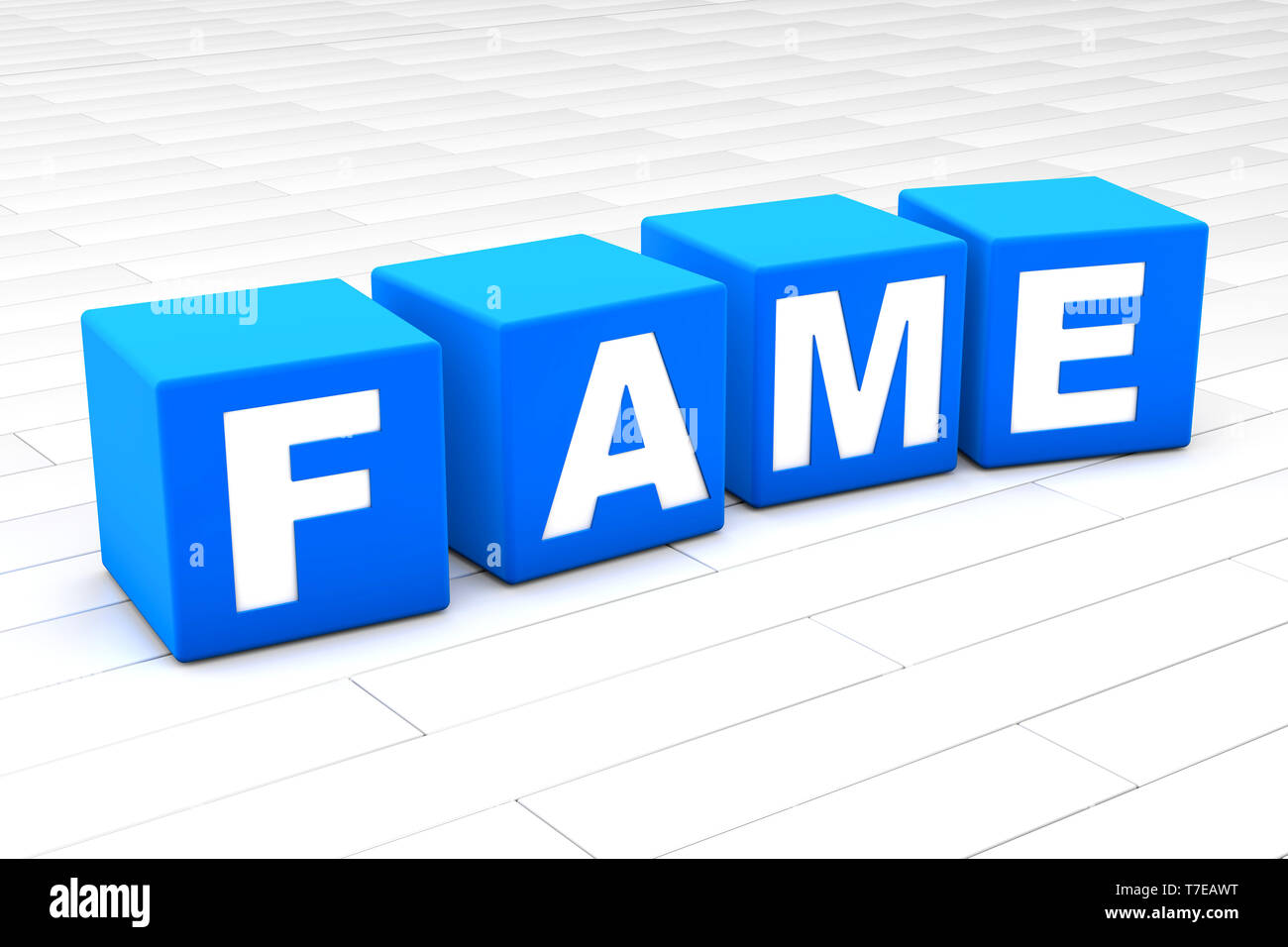 3D rendered illustration of the word Fame made of cubes Stock Photo - Alamy