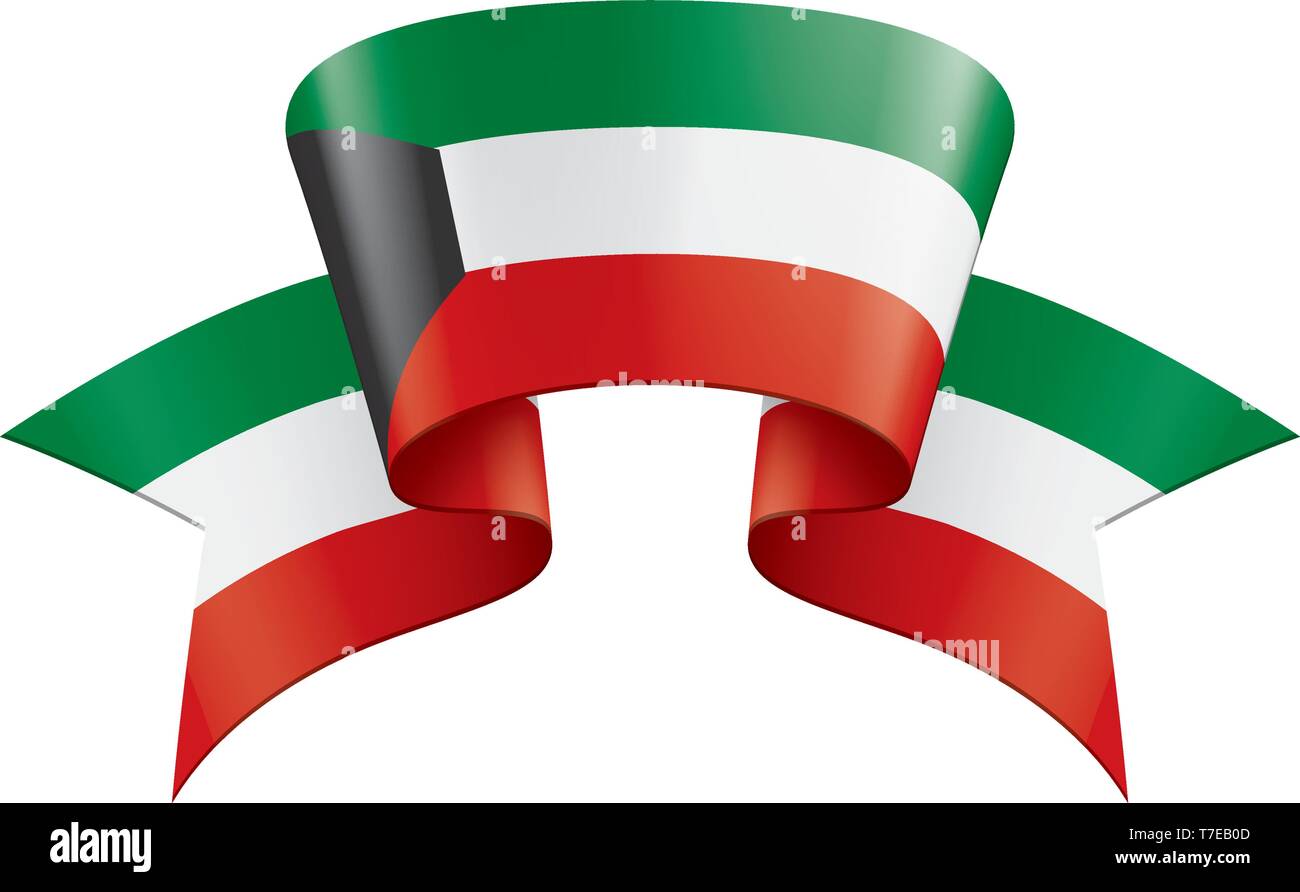 Kuwait flag, vector illustration on a white background Stock Vector ...