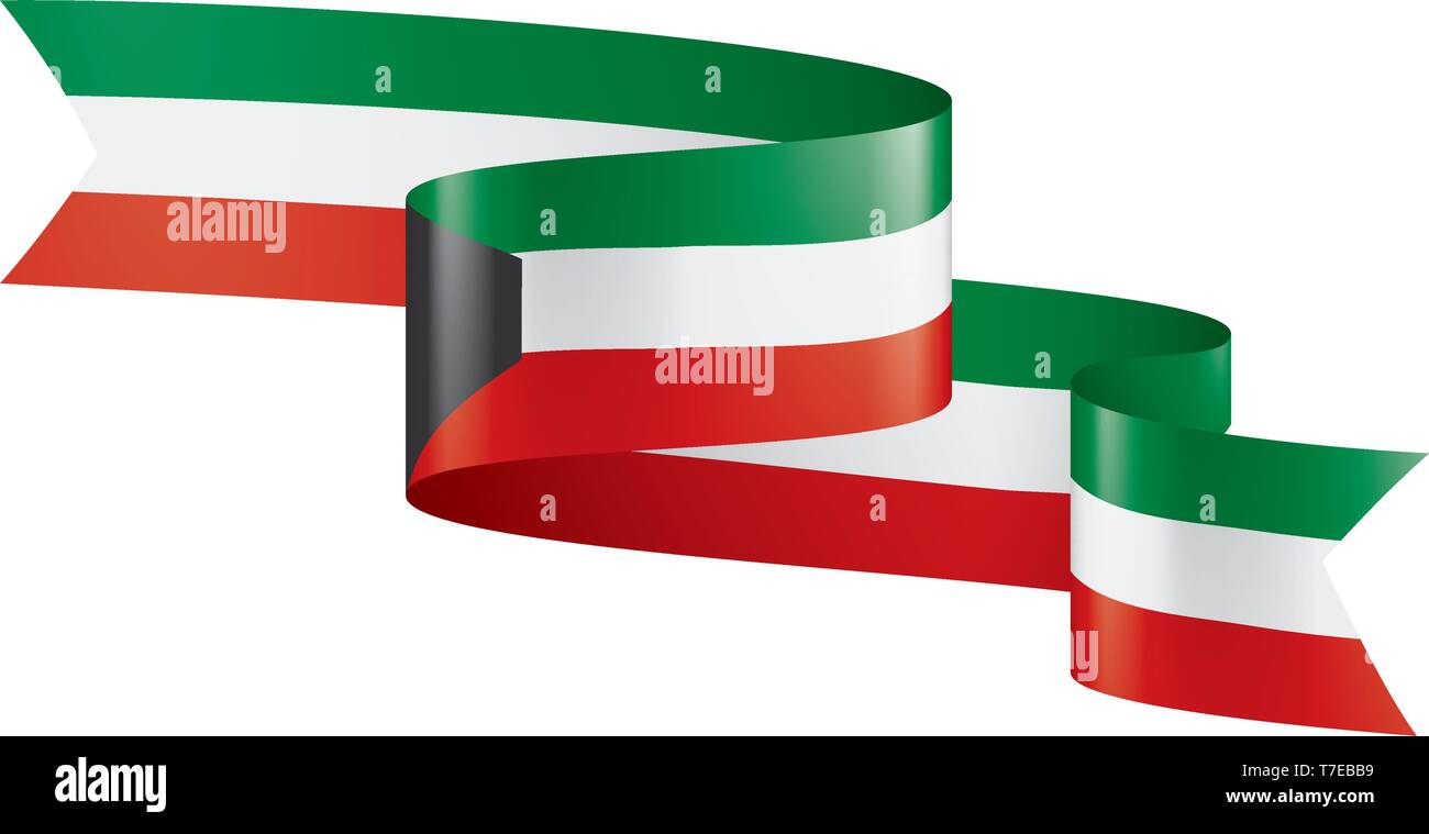 Kuwait flag, vector illustration on a white background Stock Vector ...