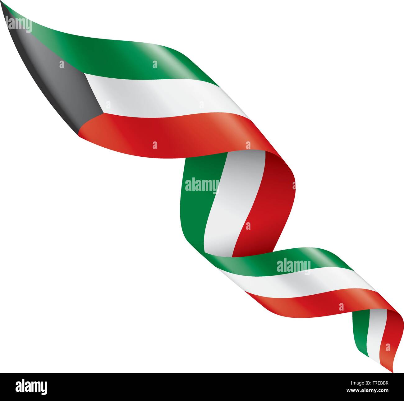 Kuwait flag, vector illustration on a white background Stock Vector ...