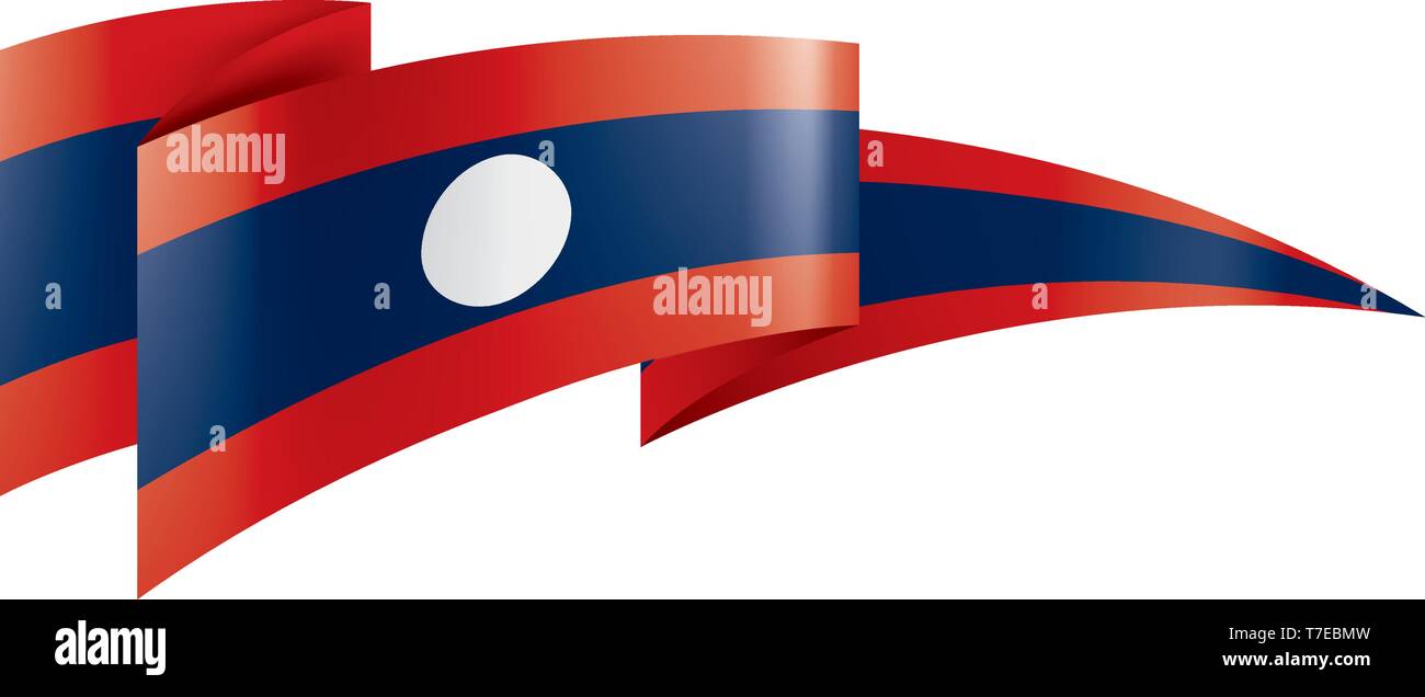 Laos flag, vector illustration on a white background Stock Vector Image ...