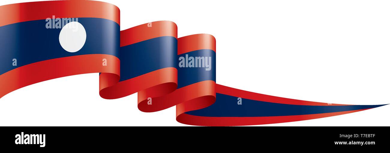 Laos flag, vector illustration on a white background Stock Vector Image ...