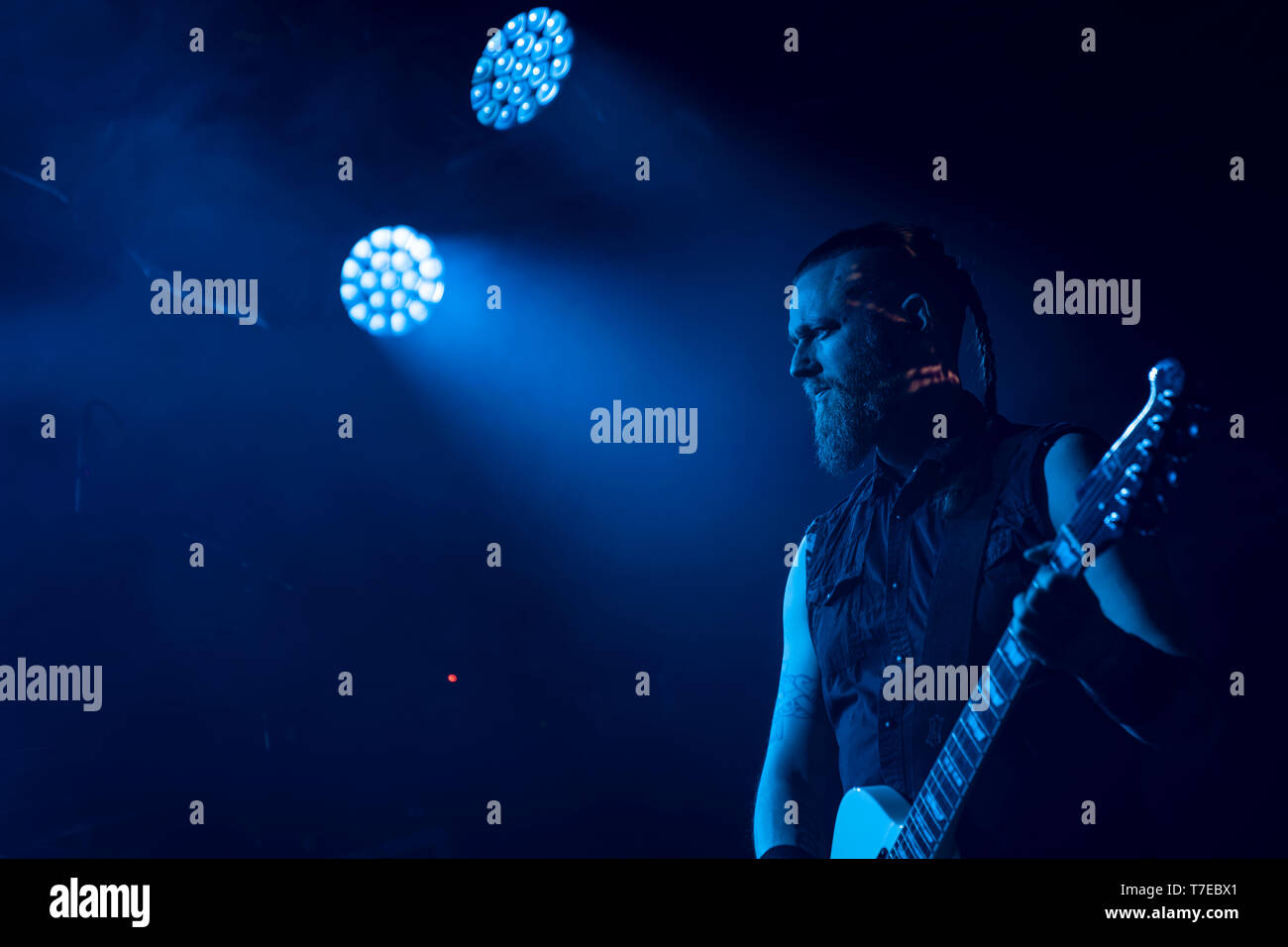 Norway, Bergen - April 13, 2019. The Norwegian black metal band Helheim ...
